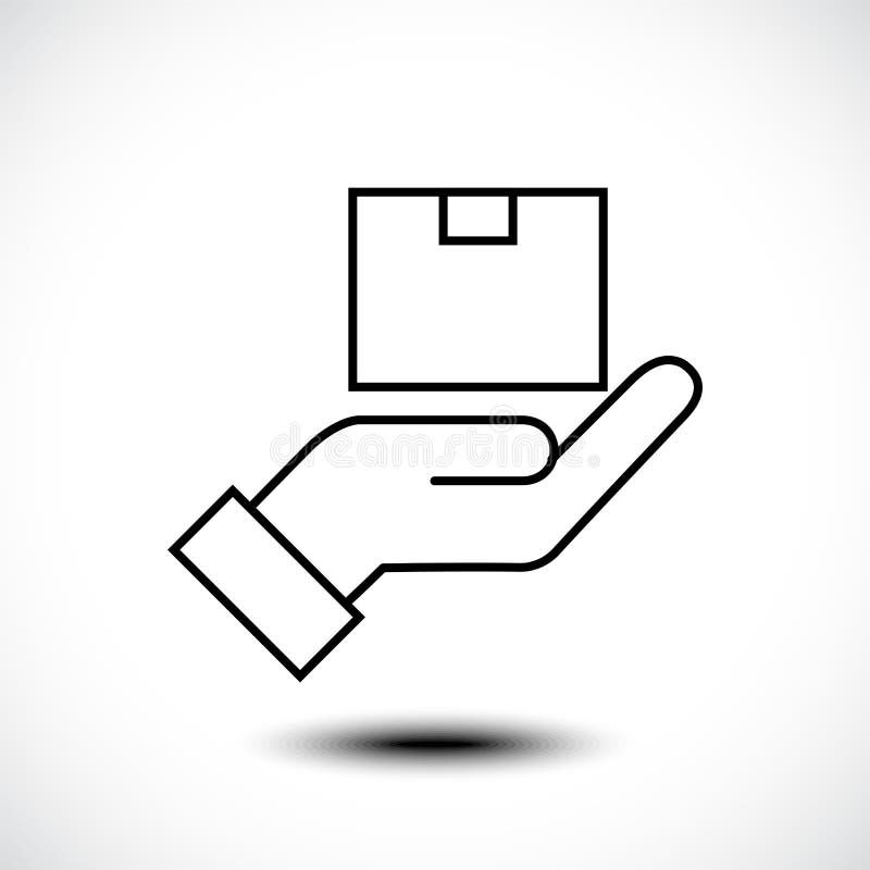 Delivery Concept. Hand Holding Package. Flat Style. Stock Vector ...