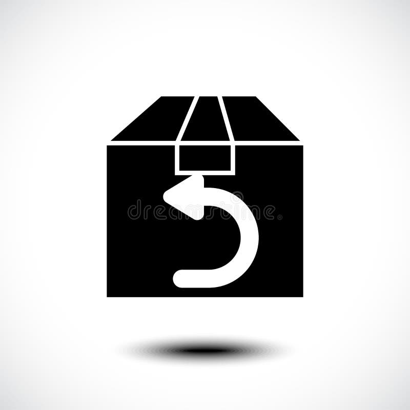 Shipping Return Line Icon with a Box and Arrow Sign Stock Vector ...