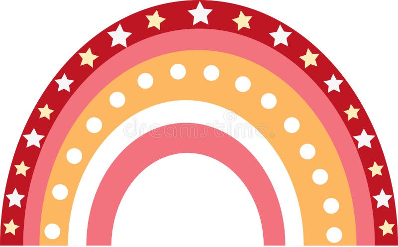 Vector Rainbows in Warm Shades Stock Vector - Illustration of warm ...