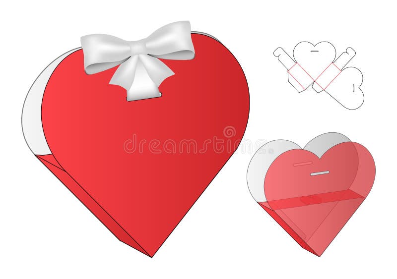 Heart Shape Box Packaging Die Cut Template Stock Vector - Illustration ...