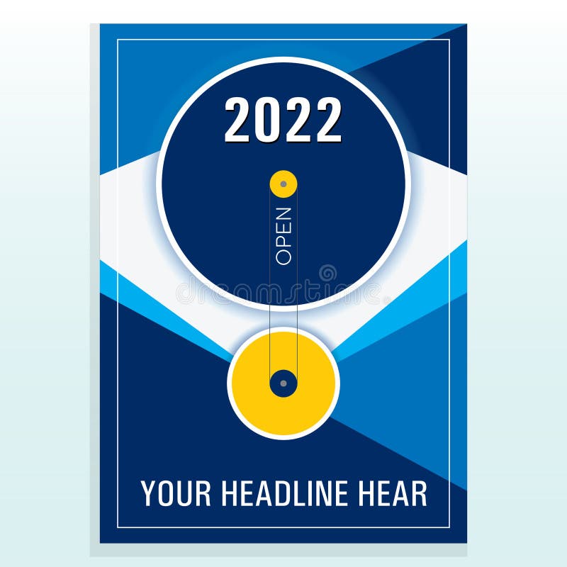 Abstract Blue 2022 Theme Card with Frame Place for Headline Stock ...