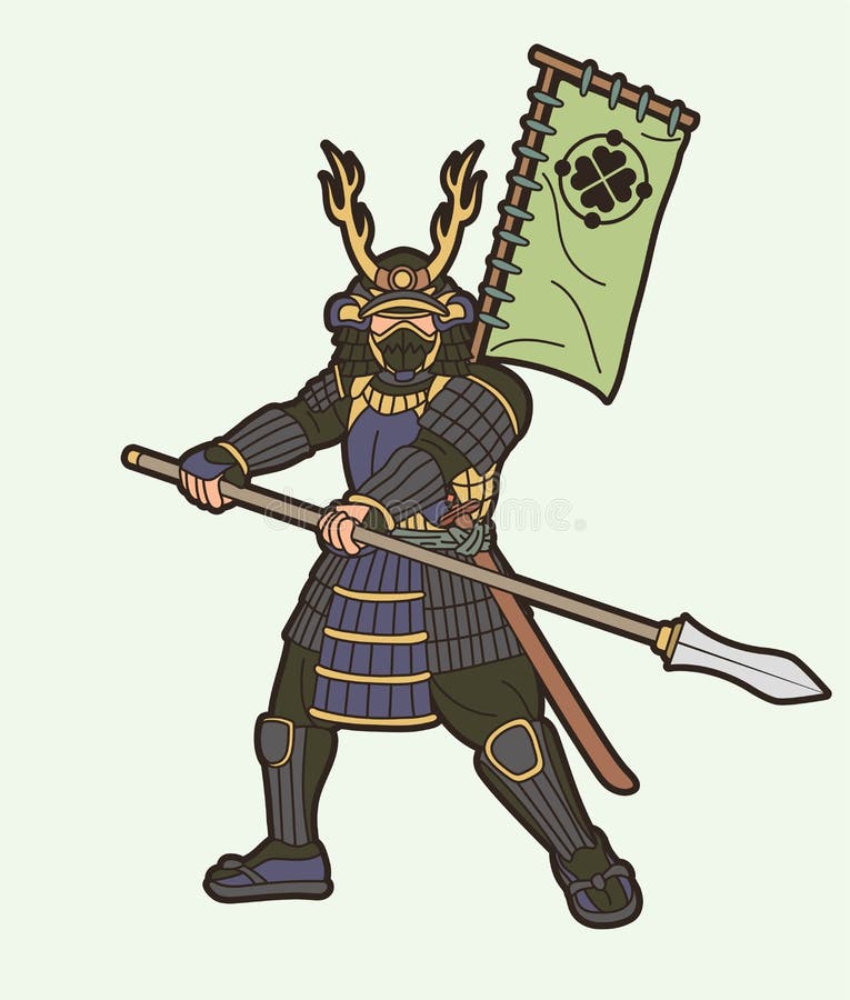 Samurai Warrior or Ronin Japanese Fighter Bushido Action with Armor and ...