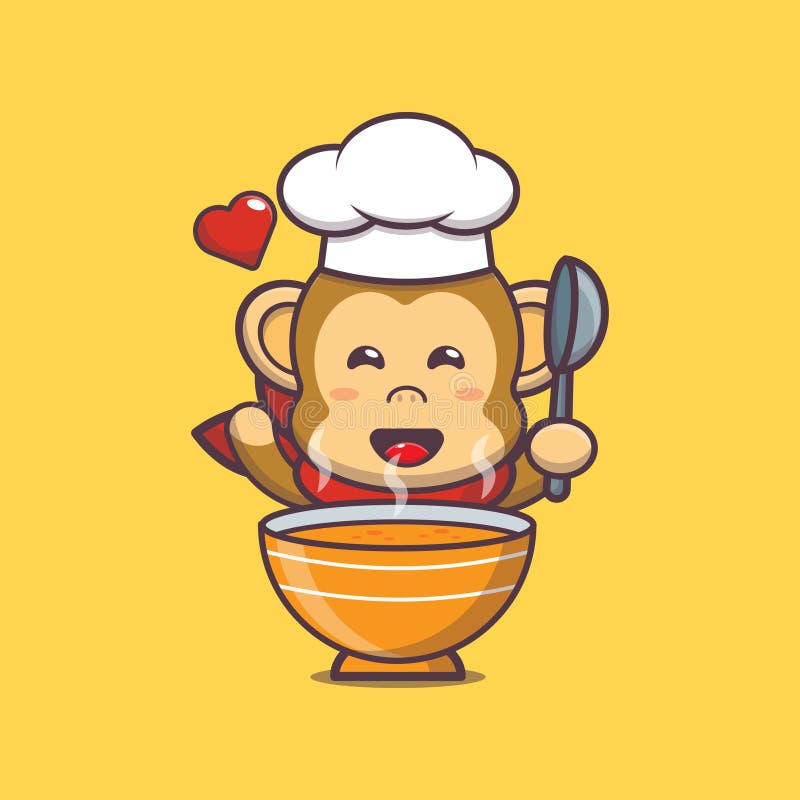 Happy Cook Monkey Stock Illustrations – 56 Happy Cook Monkey Stock ...