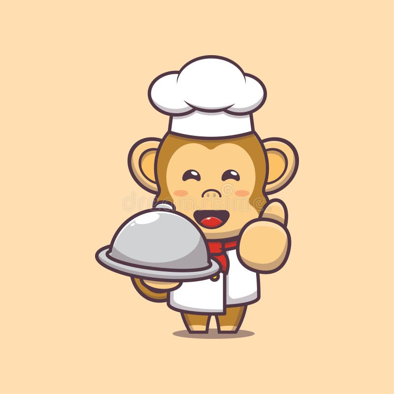 Happy Cook Monkey Stock Illustrations – 56 Happy Cook Monkey Stock ...