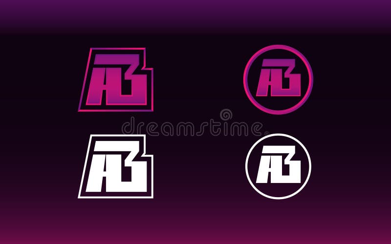 AB Letter Logo with Gaming Style and Contemporary Colors Stock Vector ...