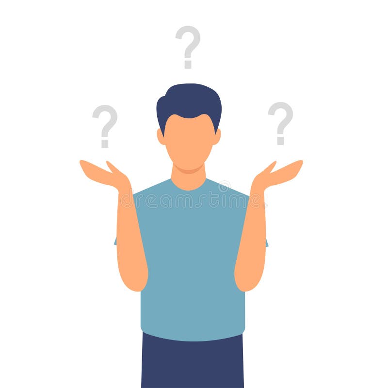 Male Characters with Question Marks Solve Problems or Find Solutions ...