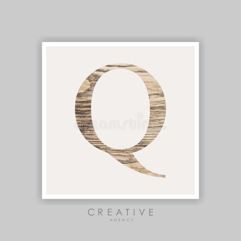 Vector Font Q Depressed Retro Alphabet. Light Wood Texture Stock Vector ...