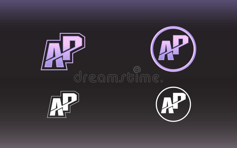 AP Letter Logo with Gaming Style and Contemporary Colors Stock Vector ...