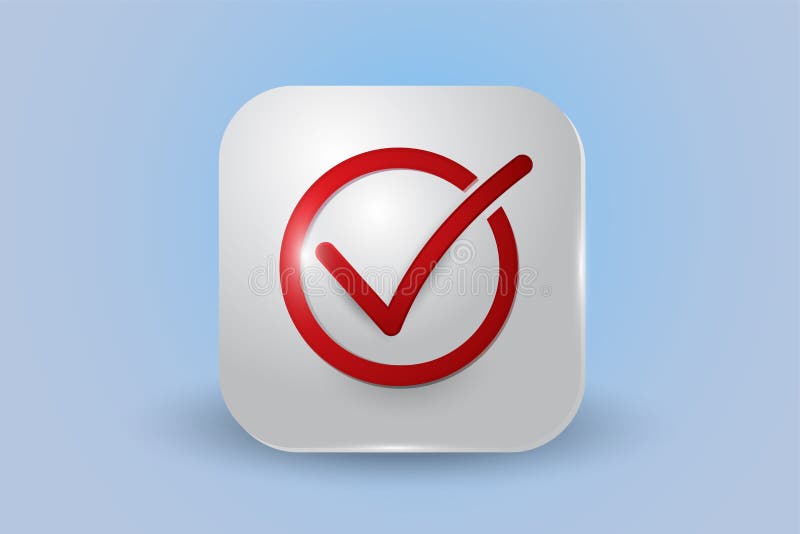 Red Checklist 3d Icon Isolated Stock Vector - Illustration of details ...