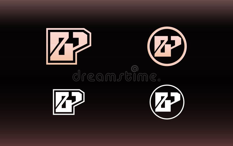BP or PB Letter Logo with Gaming Style and Contemporary Colors Stock ...