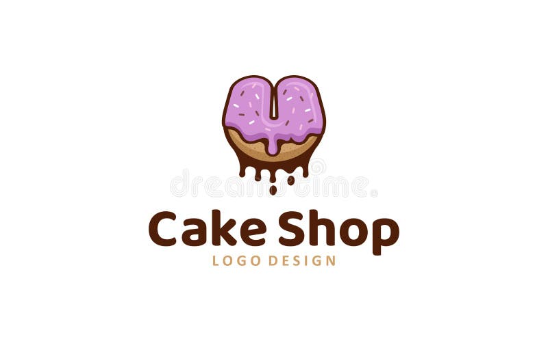 Cake Shop Letter U Logo Template Stock Vector - Illustration of emblem ...