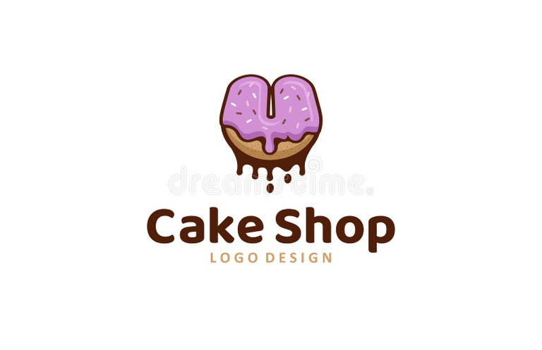 Cake Shop Letter U Logo Template Stock Vector - Illustration of emblem ...