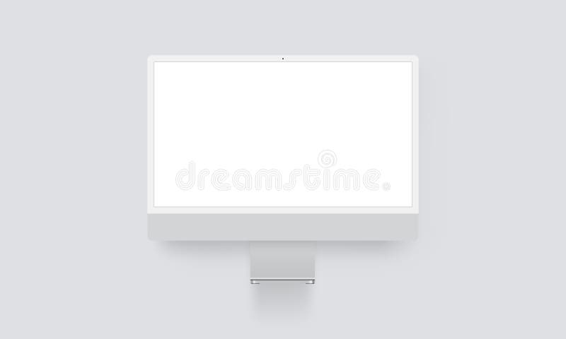 Modern Computer Monitor Mockup with Blank Screen Stock Vector ...