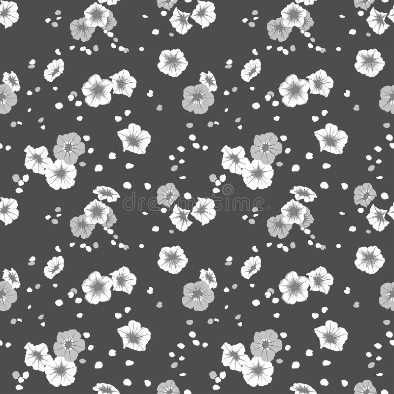 Vintage Flowers and Petals Pattern. Seamless Ditsy Style. Texture ...