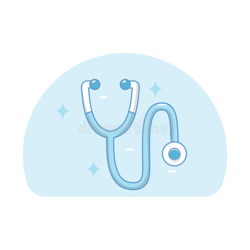 Stethoscope Icon with Blue and White Color Stock Vector - Illustration ...