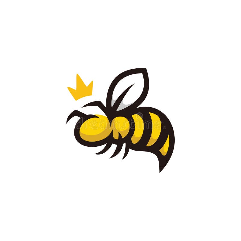 The Logo or Symbol of the Colored Queen Bee with the Crown on Top Stock ...