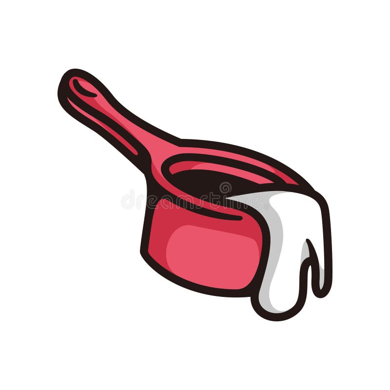 A Symbol of a Dipper and a Splash of Water, Red Colored in a Black Line ...