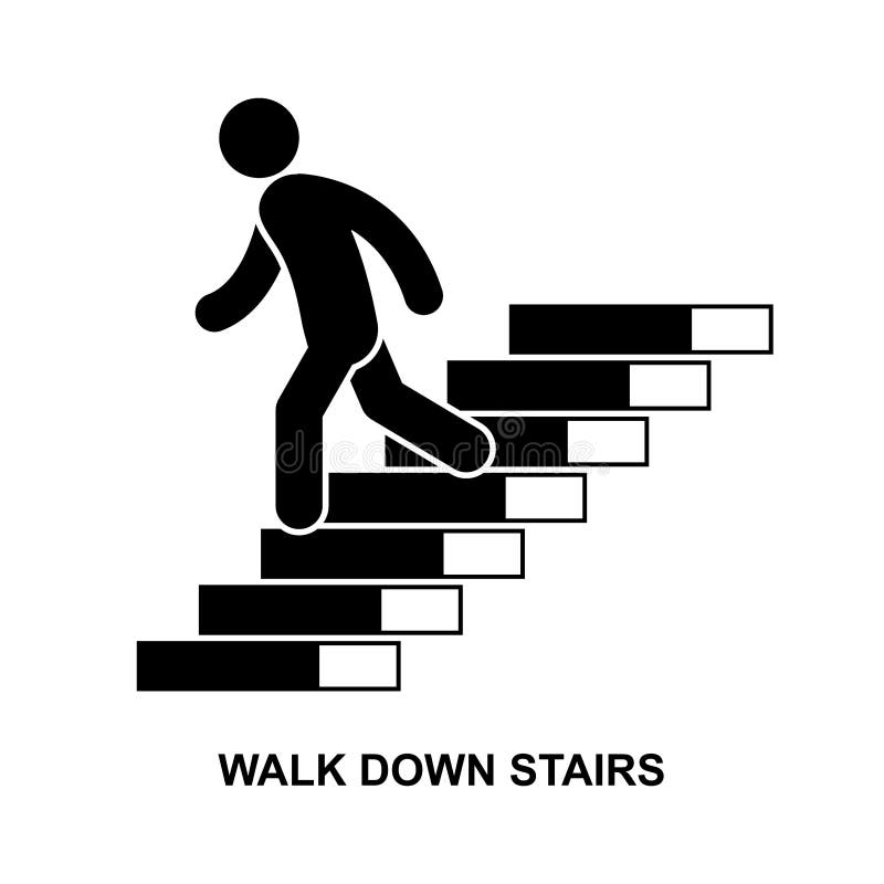 Walk Down Stairs Icon Stock Illustrations – 1,190 Walk Down Stairs Icon ...