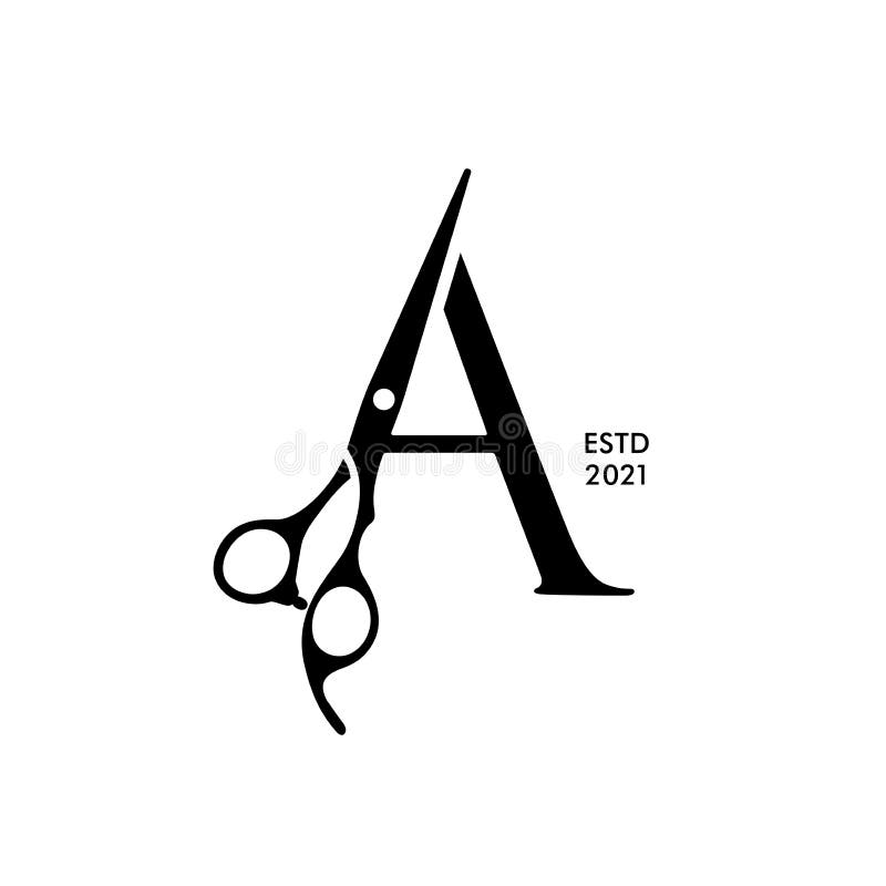 Luxury and Elegant Initial a Scissors Stock Vector - Illustration of ...