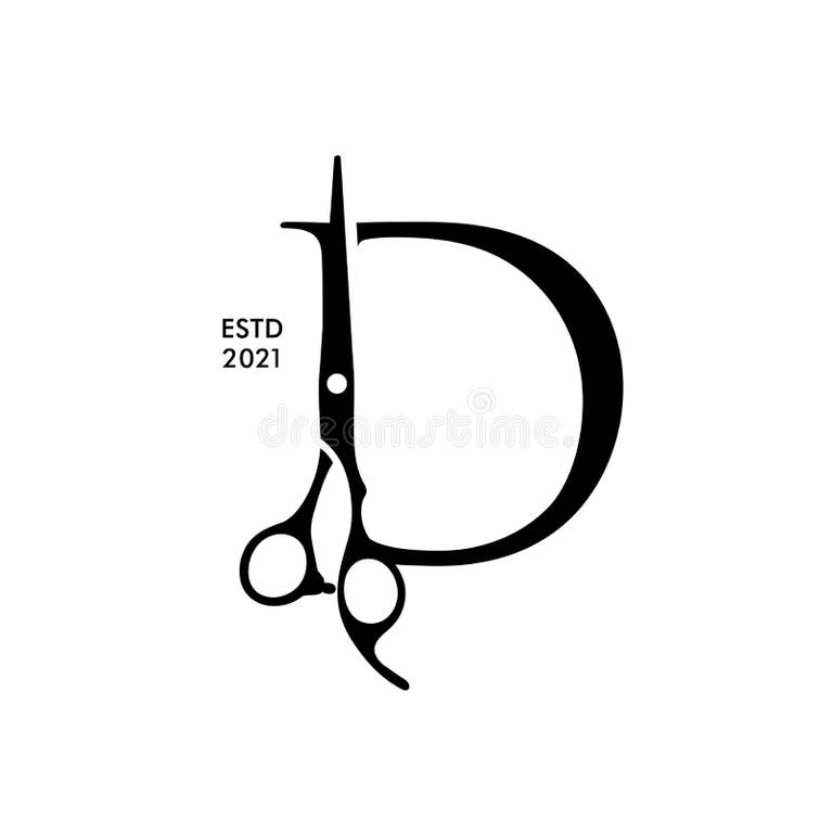 Luxury and Elegant Initial D Scissors Stock Vector - Illustration of ...