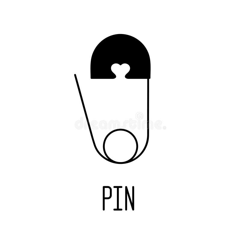 Safety pin icon stock vector. Illustration of black - 225711550