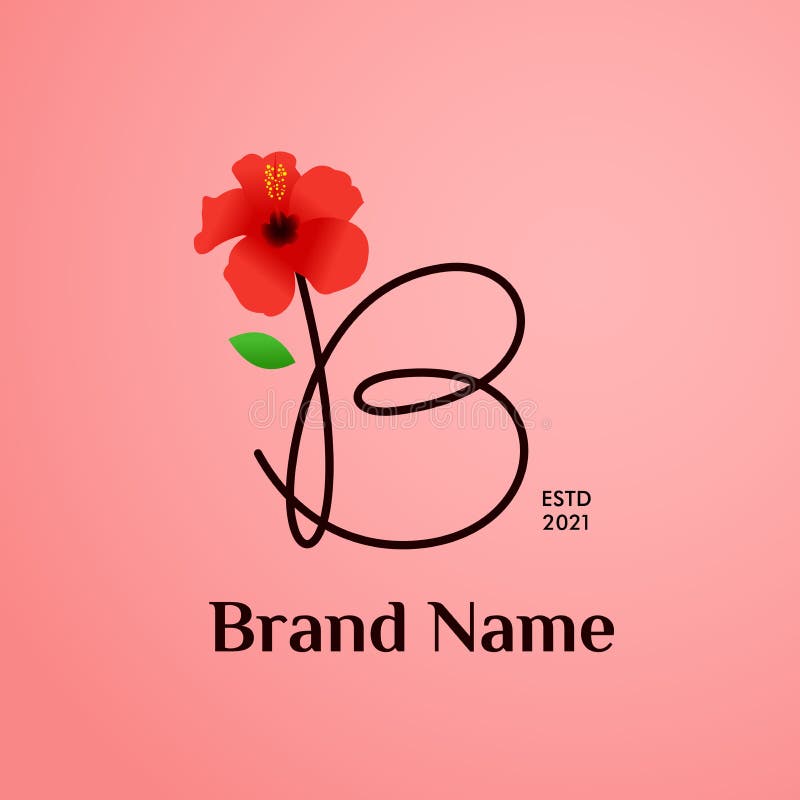 Beauty and Charming Initial B Shoe Flower Stock Vector - Illustration ...