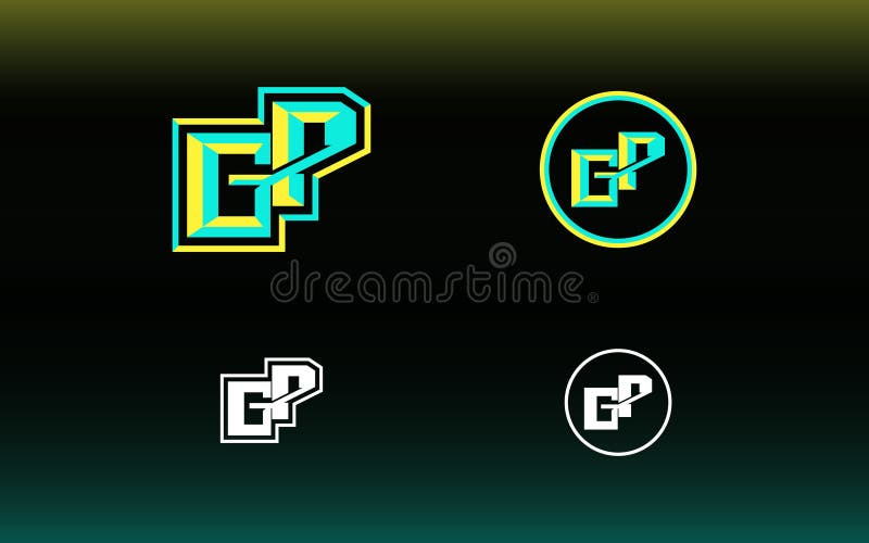 Initials GP Logo with a Bright Color is Suitable for E Sports Teams and ...