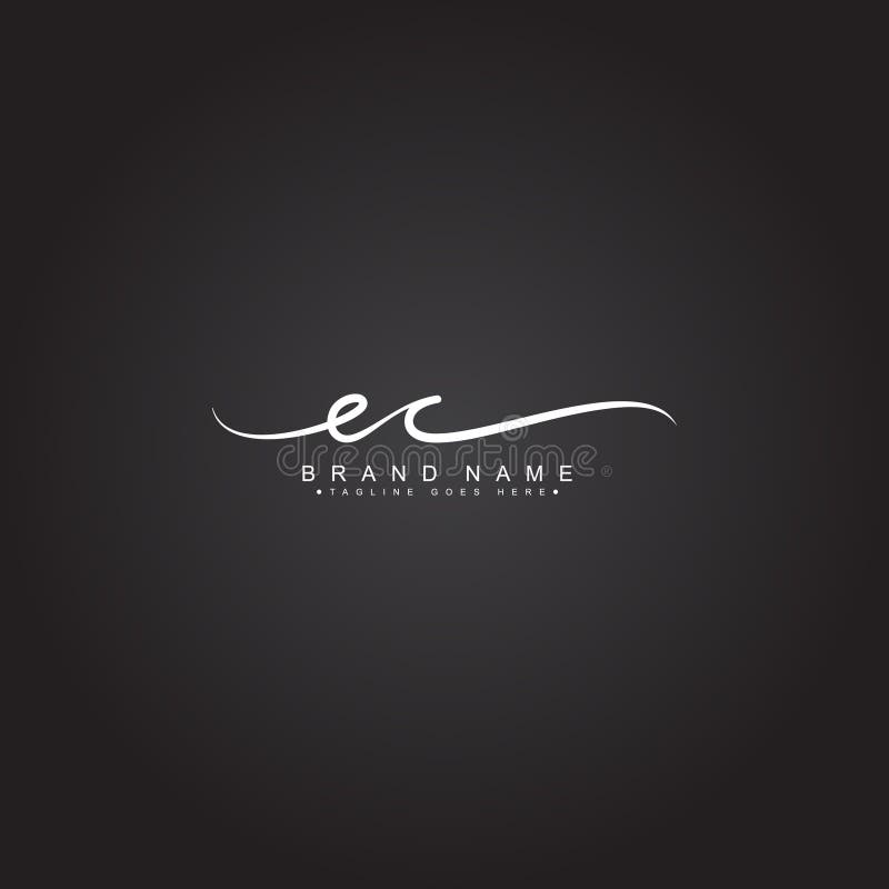 Initial Letter EC Logo - Handwritten Signature Logo for Alphabet E and ...
