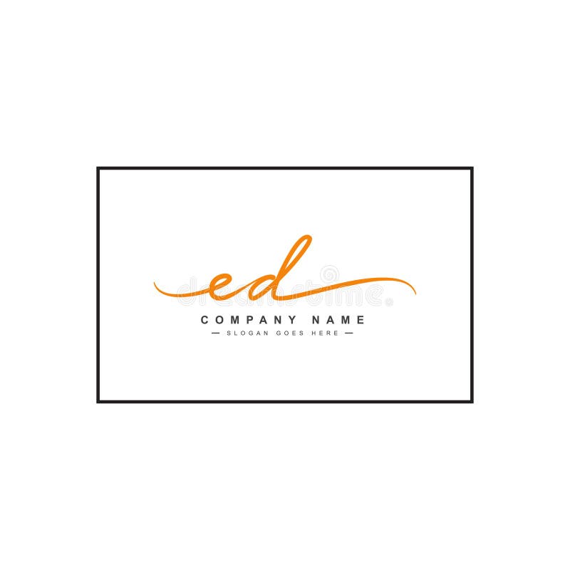 Initial Letter ED Logo - Handwritten Signature Logo for Alphabet E and ...