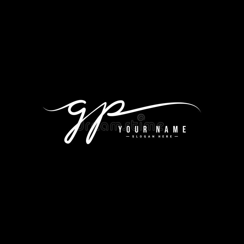 Initial Letter GP Logo - Handwritten Signature Logo for Alphabet G and ...