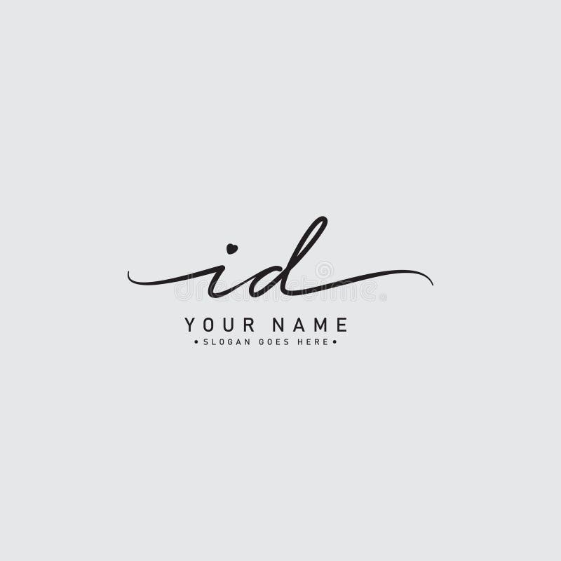 Initial Letter ID Logo - Handwritten Signature Logo for Alphabet I and ...