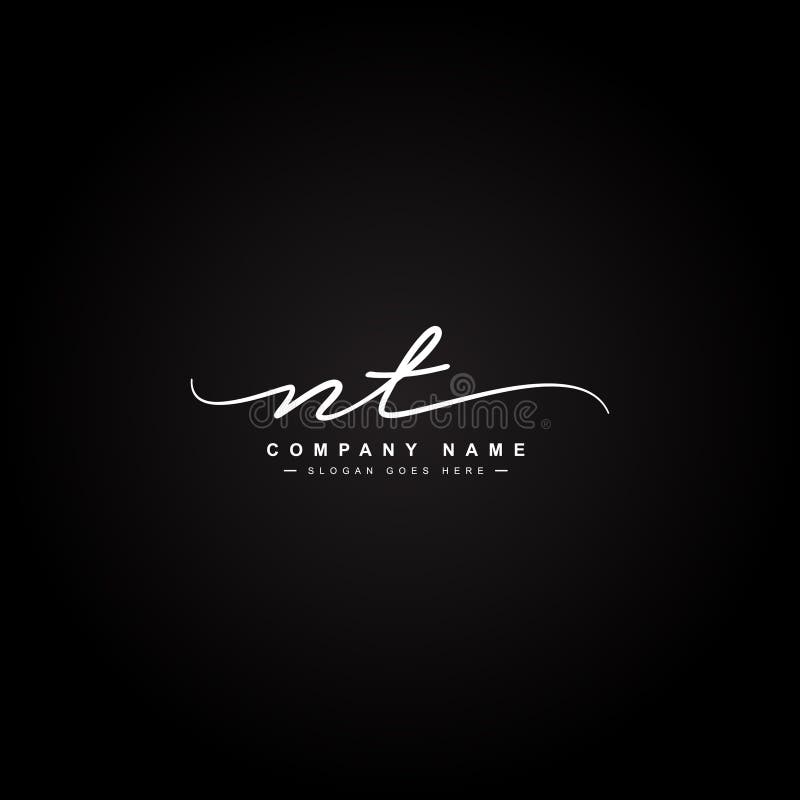 Initial Letter NT Logo - Handwritten Signature Logo for Alphabet N and ...