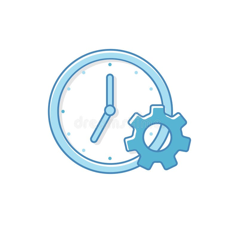 Clock Icon with Blue Color Design Stock Vector - Illustration of minute ...