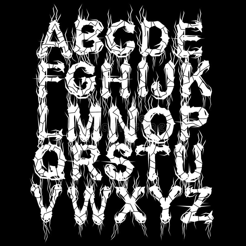 Metal Band Style Alphabet.Vector Font. Stock Vector - Illustration of ...