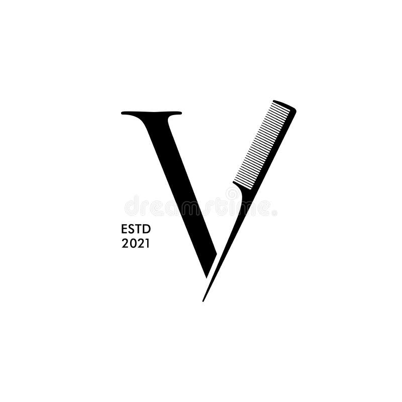 Luxury Initial V Comb Tail stock vector. Illustration of accessories ...