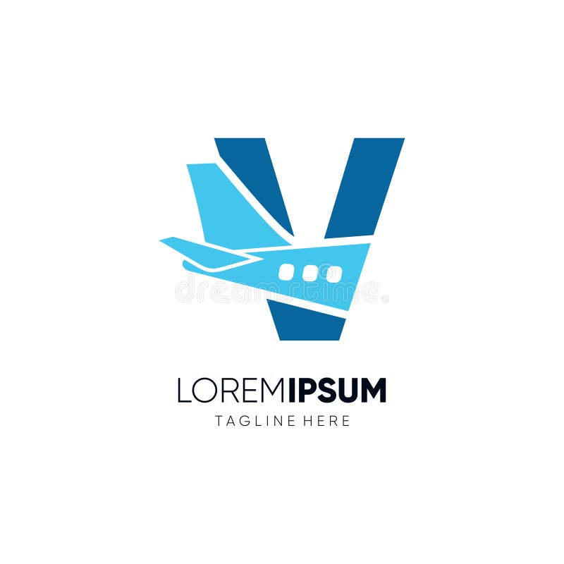 Letter V Initial Airplane Tail Logo Design Vector Graphic Stock Vector ...