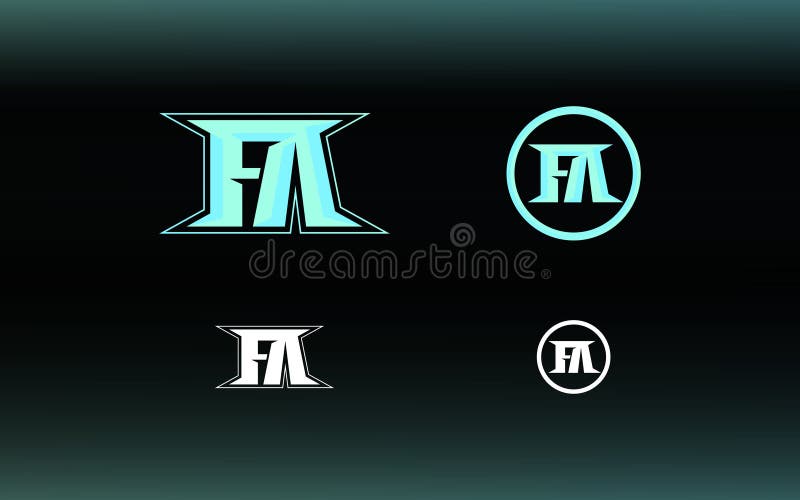 Initials FA Logo with a Bright Color is Suitable for E Sports Teams and ...