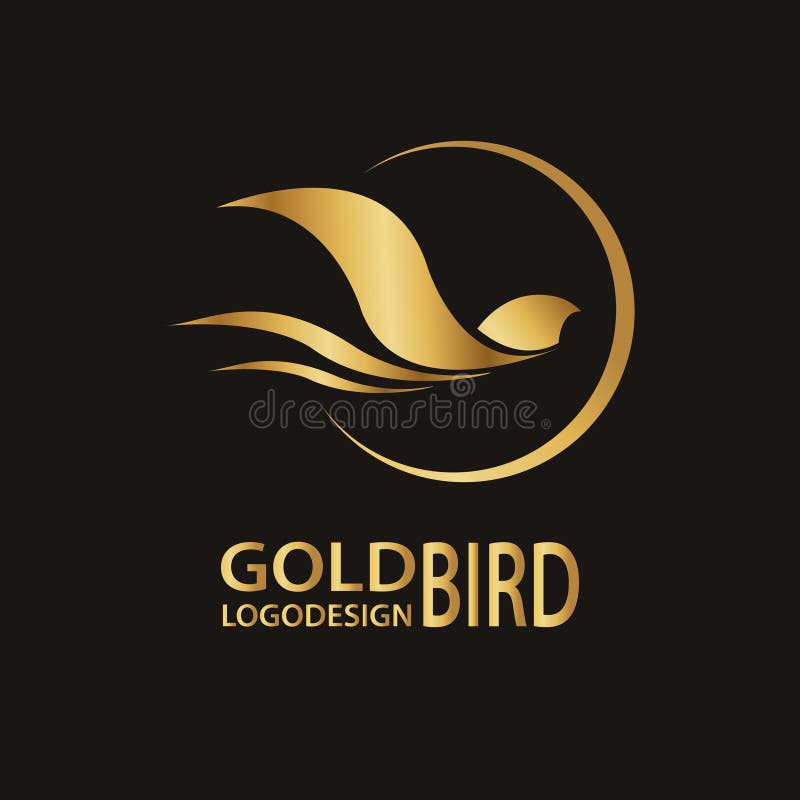 Gold Bird Wings Vector Logo. Golden Angel Winged Business Label Stock ...