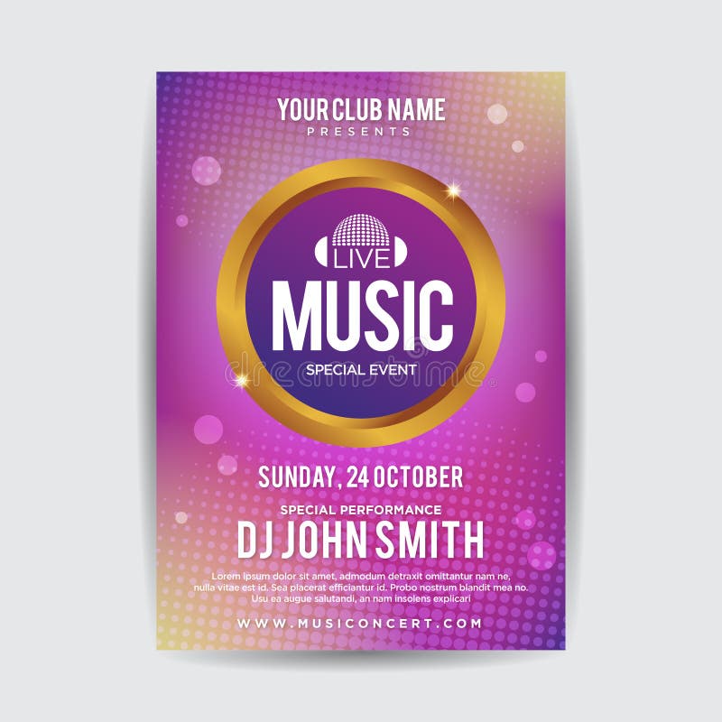 Live Music Event Poster Template with Abstract Shapes Background Stock ...