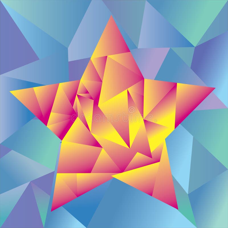 Abstract Star Shape in Red Triangles. All is in Gradient Colors Stock ...