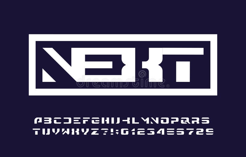 Next Alphabet Font. Bold Letters and Numbers for Your Logo or Emblem ...