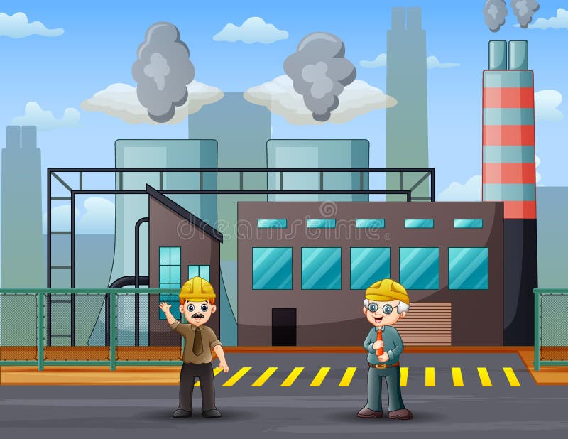 Male Workers Standing in Front of the Factory Building Stock ...