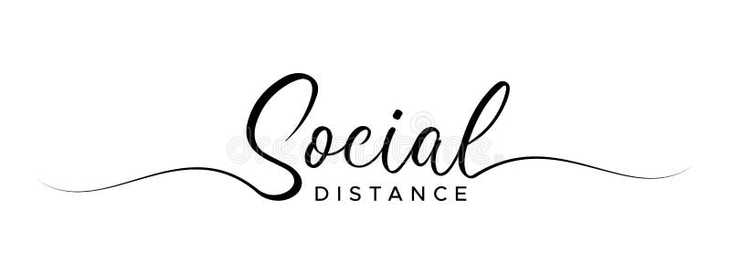 Letter Social Distance Sript Calligraphy Banner Stock Vector ...