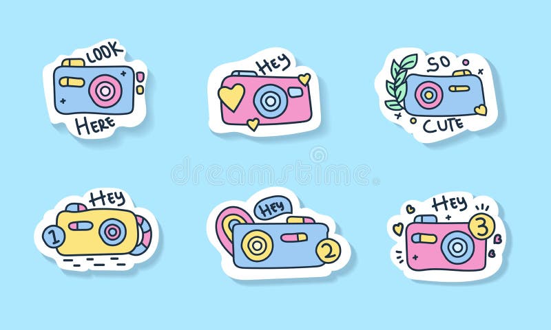 Camera Sticker Illustration.with Simple Color,suitable for Your ...
