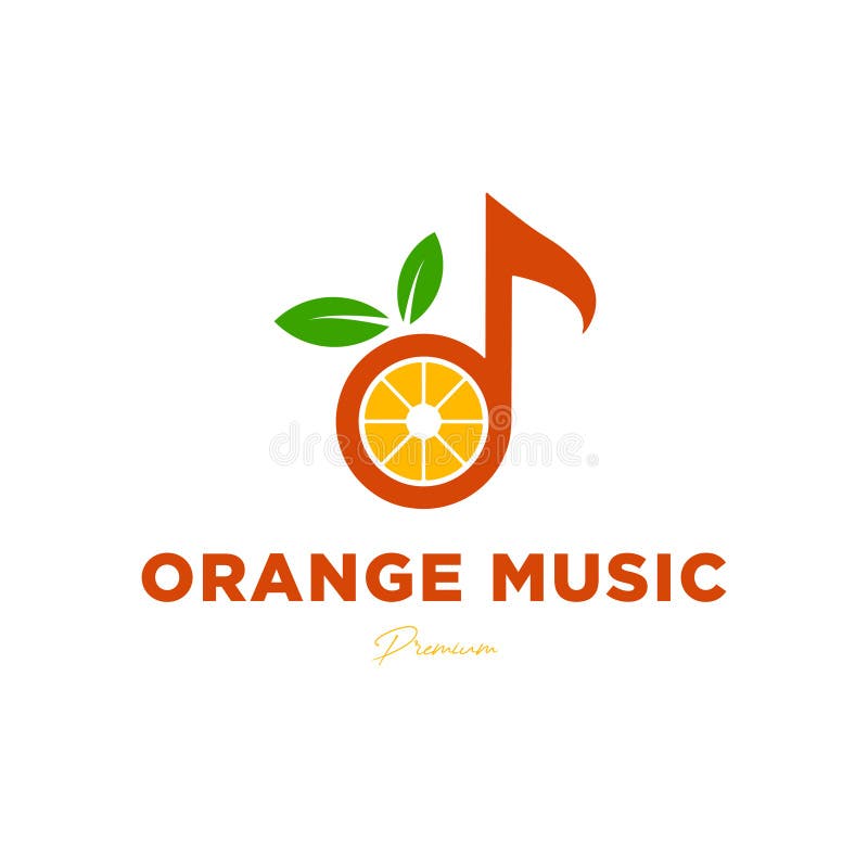 Music Logo Design Template. Note Music with Orange Fruit Stock Vector ...