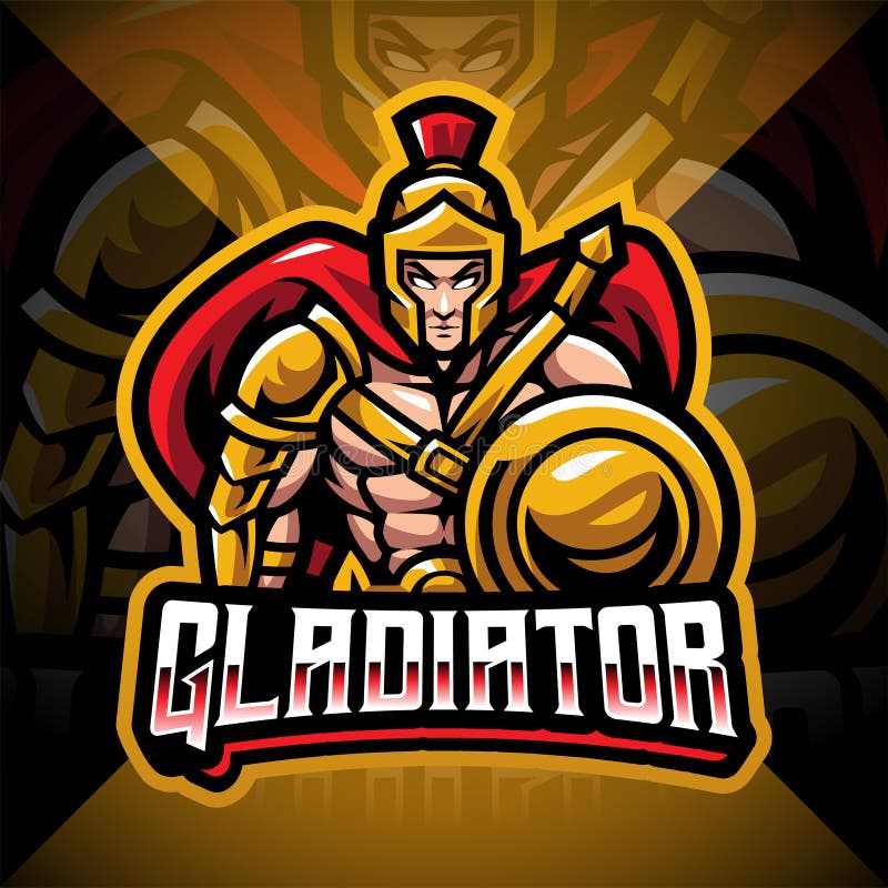 Gladiator Esport Mascot Logo Design Stock Vector - Illustration of ...