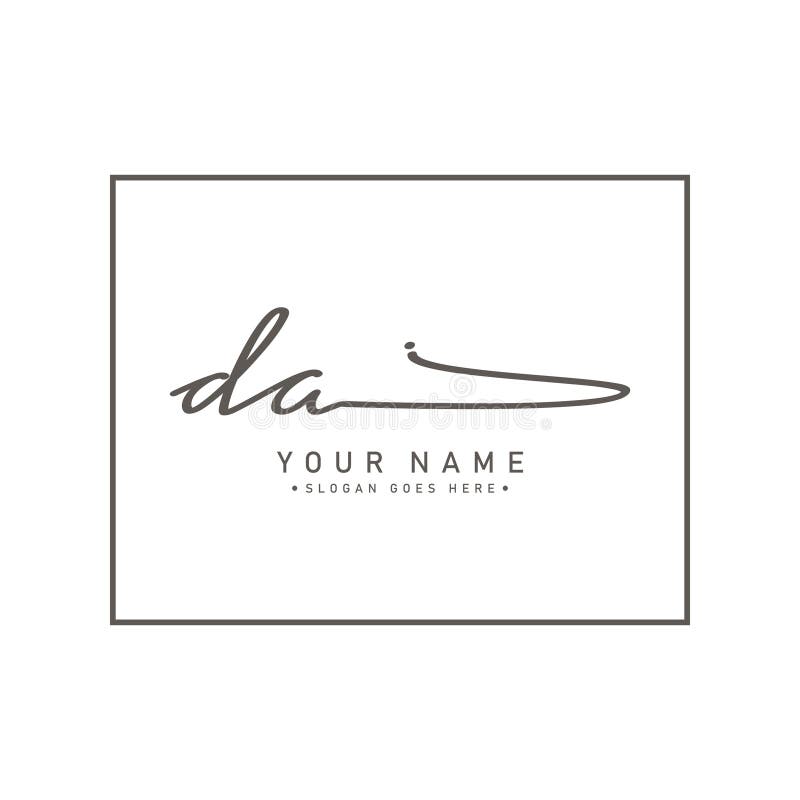 Initial Letter DA Logo - Handwritten Signature Logo for Alphabet D and ...