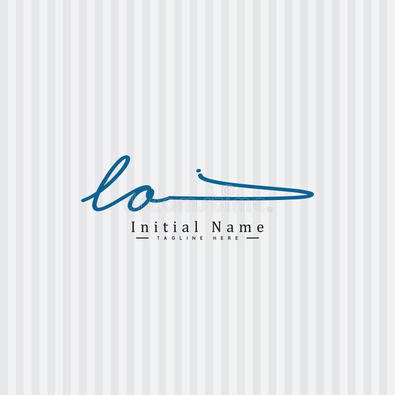 Initial Letter LO Logo - Handwritten Signature Logo for Alphabet L and ...