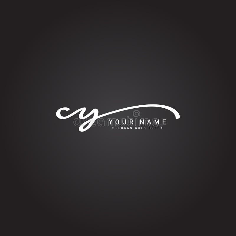 Initial Letter CY Logo - Handwritten Signature Logo for Alphabet C and ...
