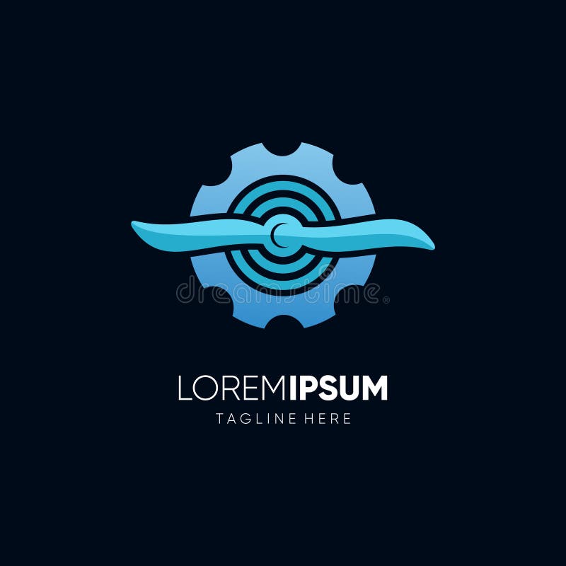 Gear Airplane Propeller Logo Design Vector Graphic Stock Vector ...